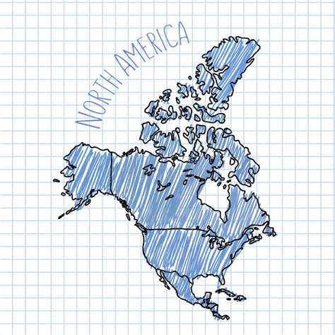 Hand Drawn US Map With Pins Stock Vector Illustration Of Land North