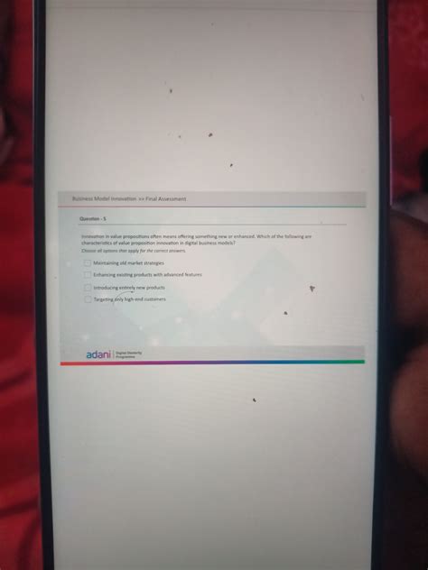 Business Model Innovation ≫ Final Assessmentquestion 5innovation In