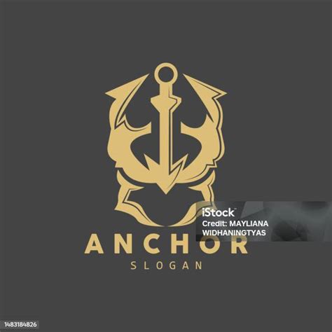 닻 로고 해양 선박 벡터 간단한 미니멀리스트 디자인 앵커 아이콘 스파르타 바다 기호 템플릿 일러스트레이션 강철에 대한 스톡 벡터