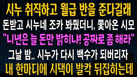반전사연 시누 취직하고 월급 반을 준다길래 돈받고 시누네 조카들을 봐줬더니 쫓아온 시모 그날밤 시누가 다시 백수가 되버리자 대반전ㅋ 신청사연 사연라디오 사이다썰
