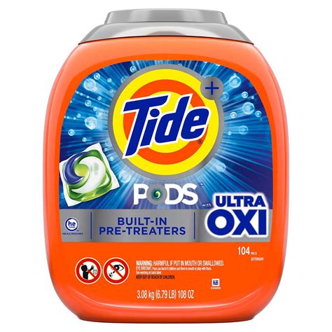 Tide Pods Ultra Oxi He Laundry Detergent 104 Count For Washing Clothes