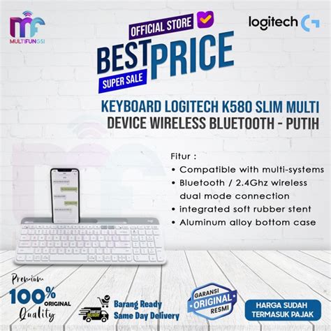 Jual Keyboard Logitech K580 Slim Multi Device Wireless Bluetooth Shopee Indonesia