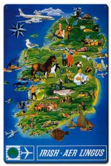 Irish Aer Lingus Metal Sign 16 X 24 Inches