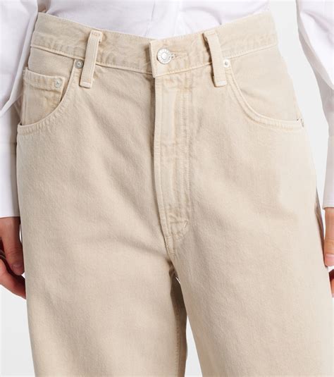 Low Curve Mid Rise Barrel Leg Jeans In Beige Agolde Mytheresa