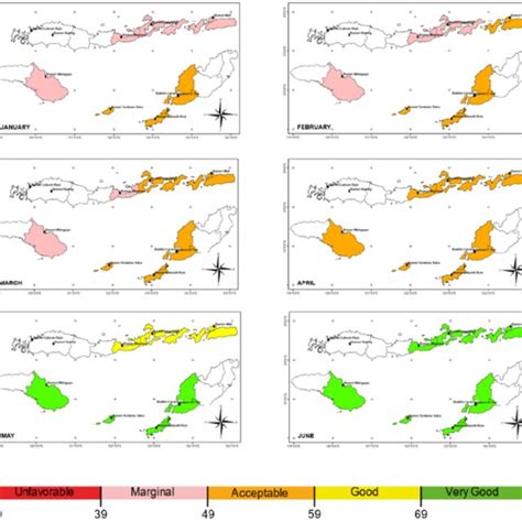 Spatial Distribution Pattern Of Monthly Tci Values January June