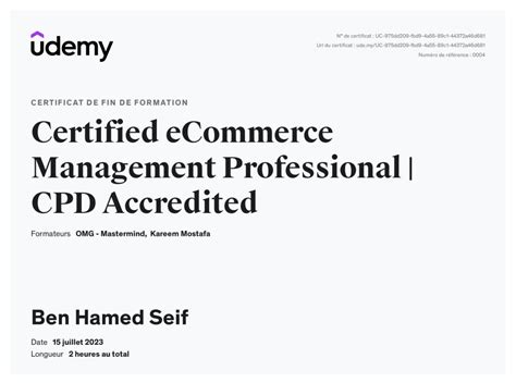 Seif Ben Hamed On Linkedin Udemy Course Completion Certificate