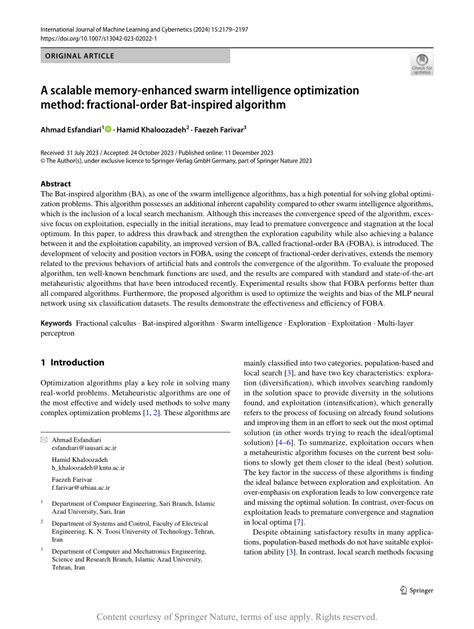 a scalable memory enhanced swarm intelligence optimization method
