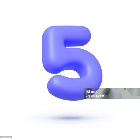다섯 숫자 3d 어떤 목적을위한 훌륭한 디자인 그래픽 디자인 3d 아이콘입니다 타이포그래피 디자인 격리된 타이포그래피 벡터 디자인 5에 대한 스톡 벡터 아트 및 기타 이미지
