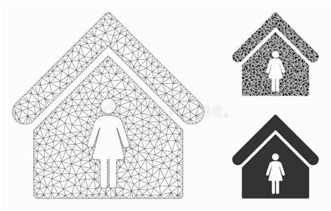 Woman Toilet Vector Mesh Wire Frame Model And Triangle Mosaic Icon Stock Vector Illustration