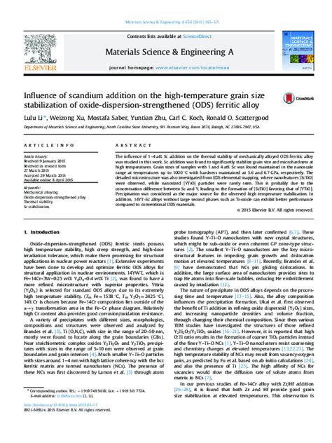 Pdf Influence Of Scandium Addition On The High Temperature Compressive Strength Of Aluminium