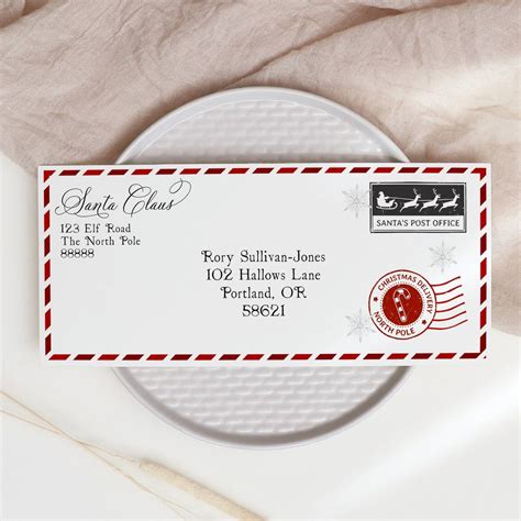 Editable Letter From Santa Envelope Template Printable North Pole Mail