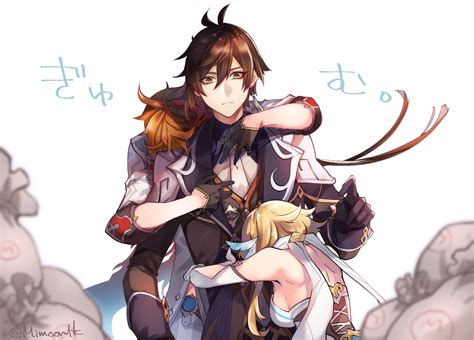 Lumine Zhongli And Tartaglia Genshin Impact Drawn By Mimoontk Danbooru