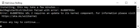 Kali Linux Installation Issue Issue Microsoft WSL GitHub