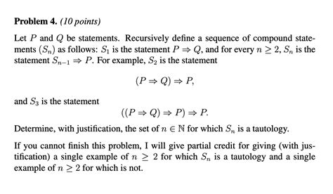 Solved Problem 4 10 Points Let P And Q Be Statements Chegg Com