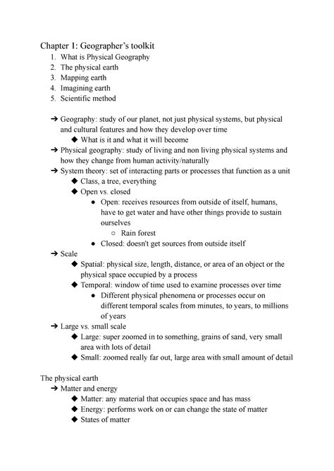 Geog Notes Chapters Chapter Geographers Toolkit What Is Physical Geography The