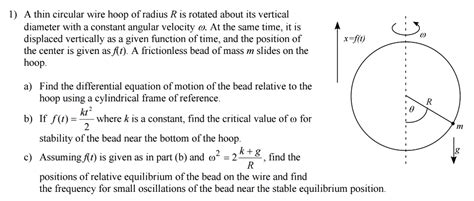 solved a thin circular wire hoop of radius r is rotated