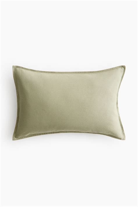 Sage Green Linen Blend Cushion Cover At Handm Home Handm Us