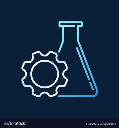 Gear With Flask Outline Colored Icon Royalty Free Vector