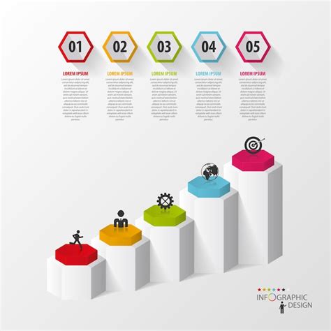 Premium Vector Info Graphic With Colored Design Round Pointer Template