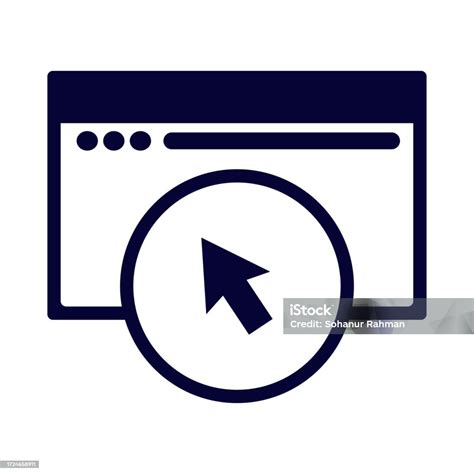 Computer Click Web Browser Browser Click Icon Stock Illustration