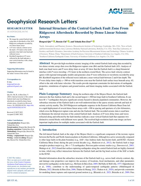 pdf internal structure of the central garlock fault zone from