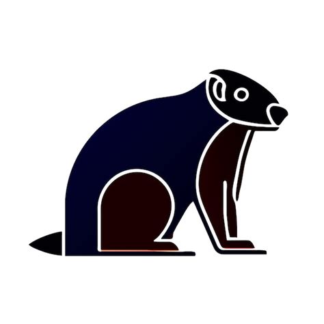 Premium Vector Alpine Marmot Groundhog Black Icon Vector Illustration