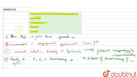 The Term A Taxonomy Was Introduced By