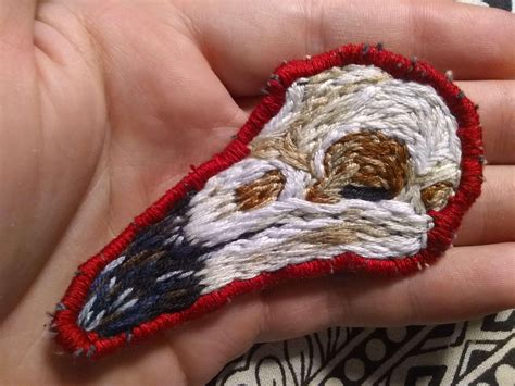 Crow Skull Patch Rembroidery