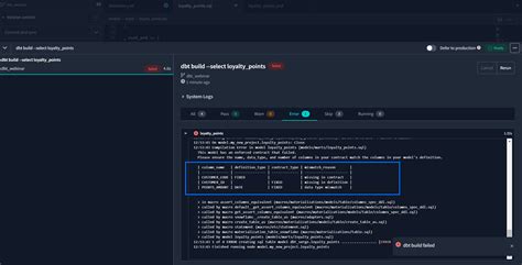 enforcing dbt model contracts sqldbm