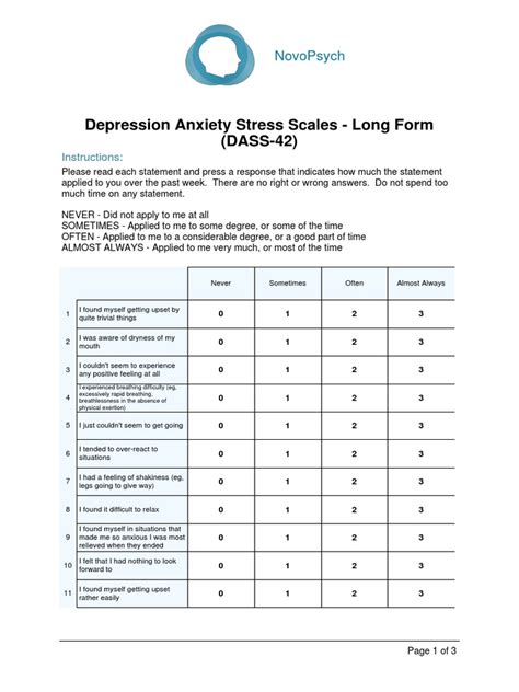 Dass 42 Pdf Scoring Online Pdf Feeling Anxiety