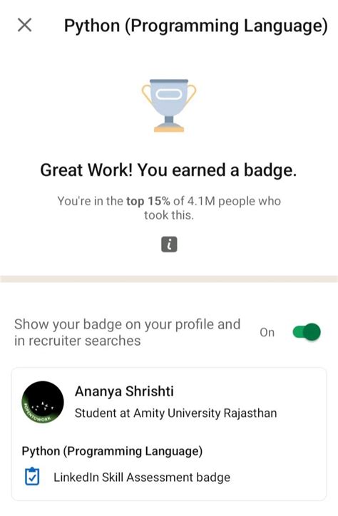 Ananya Shrishti On Linkedin Linkedinskillassessment Python