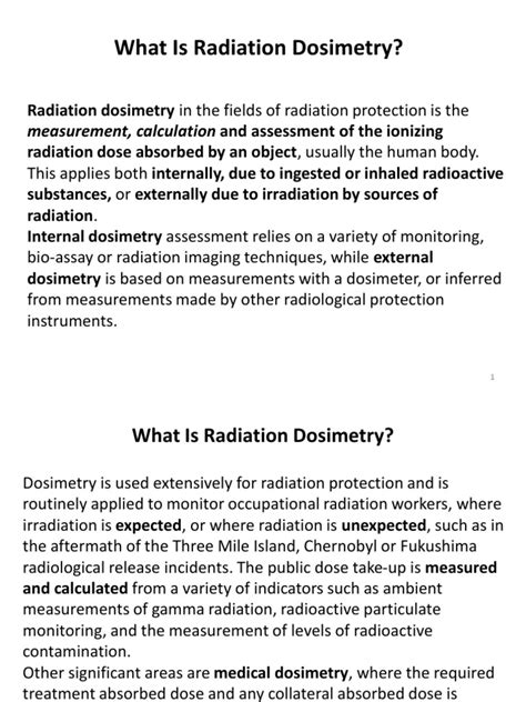 unit 4 external dosimetry pdf dosimetry ionizing radiation