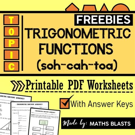 Trigonometric Functions Worksheets FREEBIES Made By Teachers