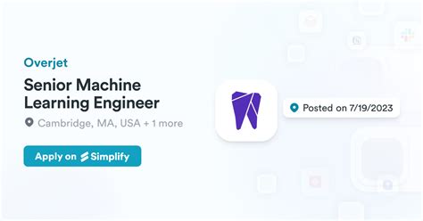 Senior Machine Learning Engineer Overjet Simplify Jobs