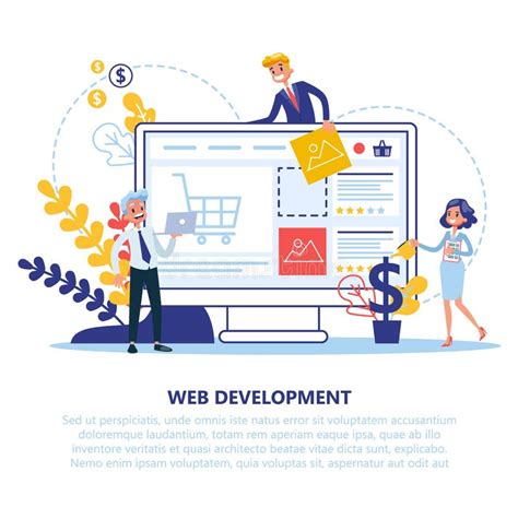 Website Creation Online Service or Platform. Process of Website Stock Vector - Illustration of ...