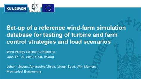 Pdf Set Up Of A Reference Wind Farm Simulation Database For Testing Of Turbine And Farm
