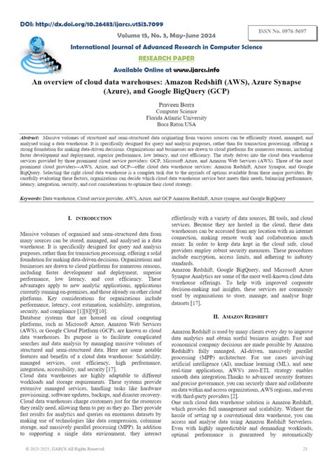 pdf an overview of cloud data warehouses amazon redshift aws azure