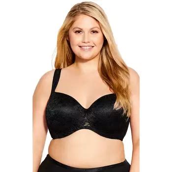 Avenue Womens Plus Size Smooth Caress Bra 48 Ddd Black Target