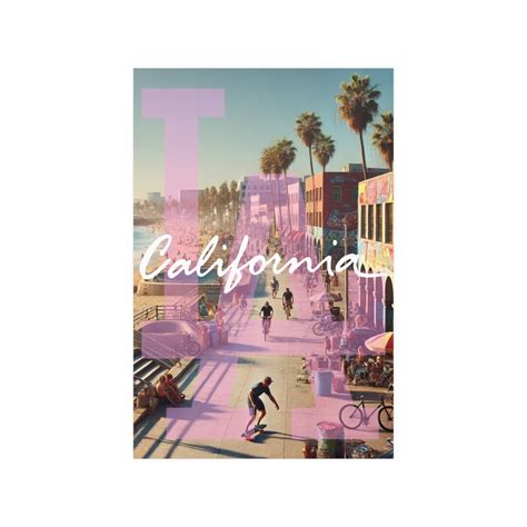 Venice Beach Los Angeles Satin Poster Etsy