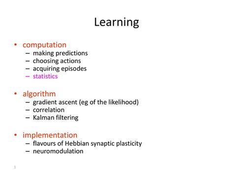 learning computation algorithm implementation making predictions ppt