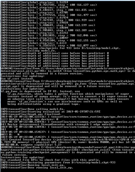 Python Tensorflow Gpu Object Detection Api Gets Stuck After First