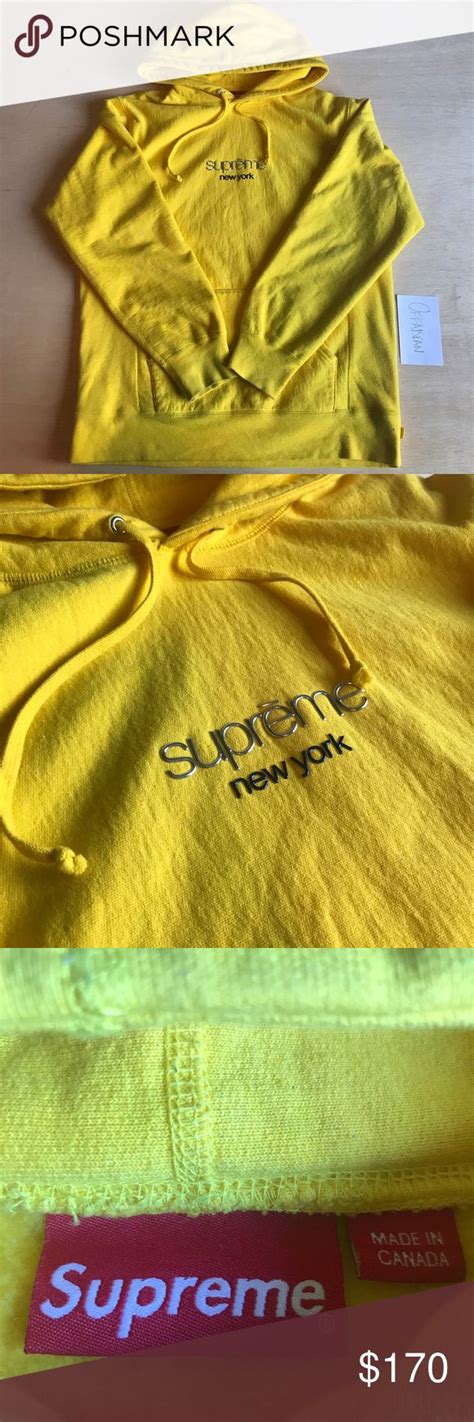 Supreme Yellow Chrome Classic Hoodie Xl
