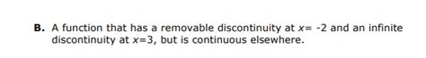 solved b ﻿a function that has a removable discontinuity at