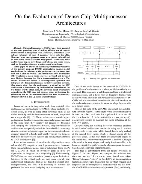 Pdf On The Evaluation Of Dense Chip Multiprocessor Architectures