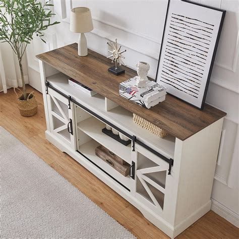 Farmhouse Tv Stand For 60 65”tvs Wooden Bahrain Ubuy