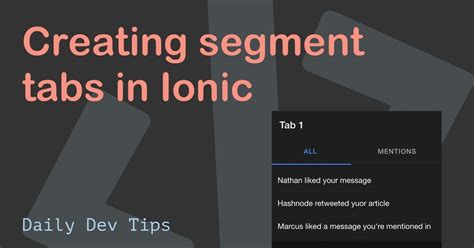 Creating Segment Tabs In Ionic Tutorials For Beginners Rionic