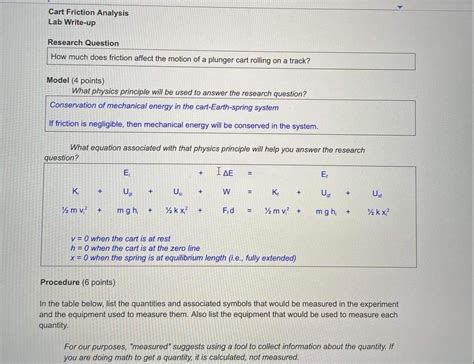 Solved Cart Friction Analysis NLab Write Up NResearch Chegg Com