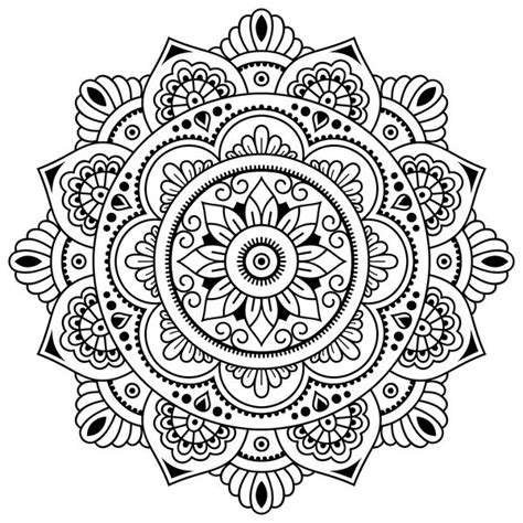ماندلا حنا سبک مهندی الگوی تزئینی در سبک شرقی صفحه کتاب رنگ آمیزی 1398863