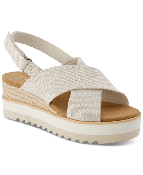 Toms Slingback Espadrille Platform Wedge Sandal In Natural Modesens