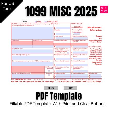 2025 Form 1099 Printable Printable Tax Form